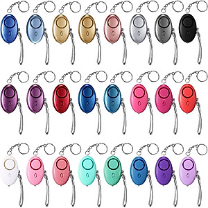 Macarrie 24 Pcs Sound Personal Alarm 130DB Alert Alarm Keychain with LED Lights for Women, Men(Mixed Color)