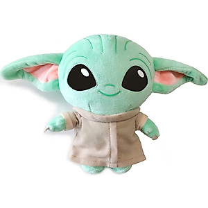 RONIAVL Child Yoda Plush Toys Little Baby Yoda with Scarf Cotton Soft Onesie Stuffed Doll Toys Gift for Kids Children Birthday Movie Fan Collectionist 3 and older (No Scarf)