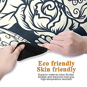 Qilmy Sugar Skull Yoga Mat Non-Slip Foldable Sweat Absorbent Travel Yoga Mat with Carrying Bag for Yoga, Pilates, Exercise, Workout, Bikram and Hot Yoga 71 x 26 Inch