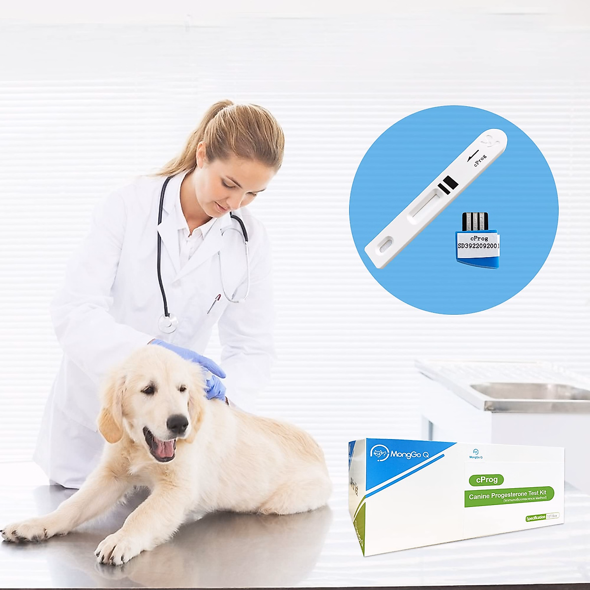 MONGGO Q 10Pcs Canine Progesterone Test Kit for Dog, only Progesterone Machine (Analyzer)