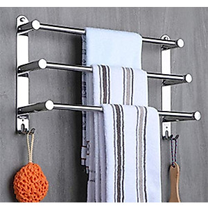 SilteD Towel Rack Wall-Mounted Towel Rail Towel Bar Bathroom,Solid Base,Screw Kit,Easy to Install/50Cm