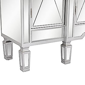 VINGLI Mirrored Credenza with Drawers and Doors Console Table Sideboards and Buffets Cabinet with Storage Media Table, 47.64" L x 14.2" W x 35.83" H