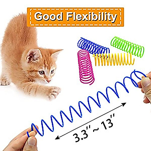 Andiker Cat Toys for Indoor Cats, 4 Big Cat Springs & 8 Small Springs Cat Interactive Toy for Swatting, Biting, Hunting Cat Creative Toy to Kill Time and Keep Fit Colorful Plastic Spring (12pc)