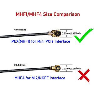 2 x 8dBi 2.4GHz 5.8GHz Dual Band WiFi Antenna IPEX Internal Antennas with 50cm Cable for Mini PCIe Card