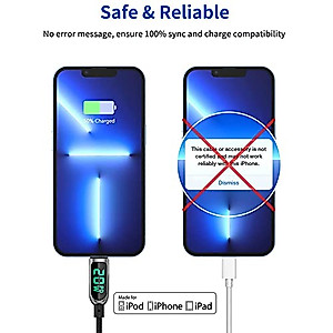USB C to L ightning Cable, AICase 4FT Charging Syncing Cord with LED Display Compatible with iPhone 13 13 Pro 12 Pro Max 12 11 X XS XR 8 Plus, AirPods Pro, Supports Power Delivery (4ft)