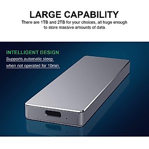 External Hard Drive 2TB Type C USB3.1 for PC, Mac, Desktop Computer Wii U, Xbox (2to, Black)