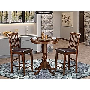 East West Furniture EDVN3-MAH-LC Dining Table set, 30x30 Inch