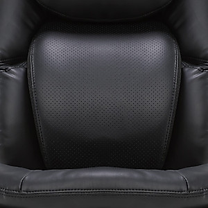 Serta Wellness by Design Executive Office Back in Motion Technology, Ergonomic Computer Chair with Lumbar Support, Mid, Leather, Black