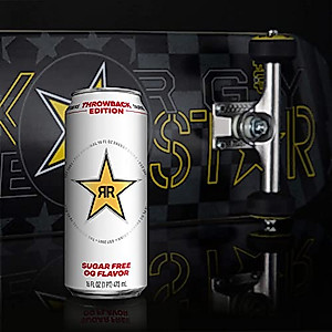 Rockstar Energy Drink, Throwback Edition: O.G. Sugar Free, 16 Fl Oz (Pack of 12)