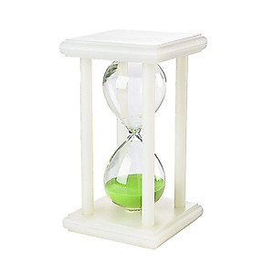 Falytemow 30 Minutes Romantic Glow-in-The-Dark Hourglass Square Shape Sand Timer Glass Sand Timer Egg Hourglass for Kitchen Child Brushing Teeth School Teaching Purple