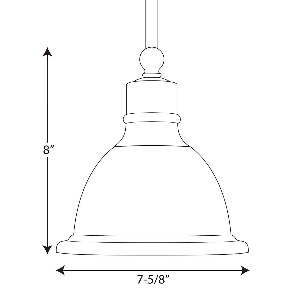 Progress Lighting P5078-09 Madison Pendants, 7-1/2-Inch Diameter x 8-Inch Height, Brushed Nickel