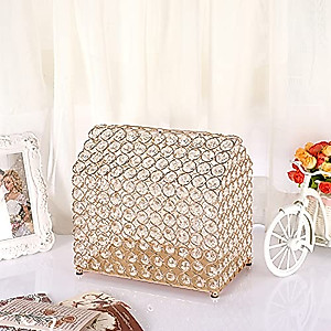 ELLDOO Crystal Wedding Card Box, House Shape Money Card Box Gold Gift for Wedding Receptions, Centerpiece Decor, Anniversary, Keepsake, Gift Display Box