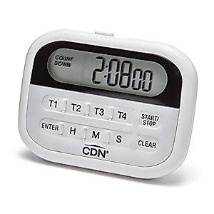 CDN 4-Event Clock Digital Timer, White
