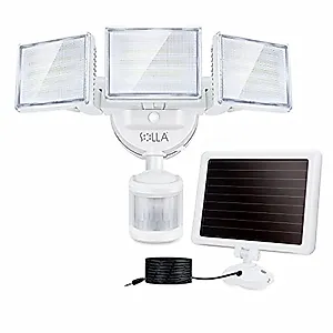SOLLA 2000LM LED Solar Security Light Outdoor, Motion Sensor Outside Flood Light, 5000K Daylight White Waterproof Exterior Flood Lighting with 3 Adjustable Head for Yard, Driveway, Patio, Garage