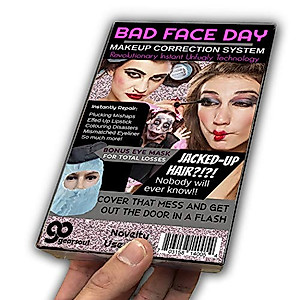 Bad Face Day Mask - Makeup Correction System Gag Gift - Novelty Beauty Treatment for Women with Free Bonus Blindfold Mask