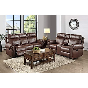 Lexicon Gallina Power Double Reclining Sofa, Brown