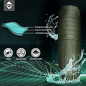 onewind XL Top Quilt with Footbox, Deluxe Quilt Poncho Recycled Nylon Fabric Dupont Sorona Filling Lightweight and Portable Hammock Over Quilt Sleeping Bag Alternative for Camping Backpacking Hiking