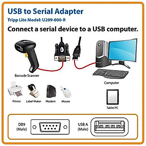 Tripp Lite 5ft USB to Serial Adapter Cable (USB-A to DB9 M/M)(U209-000-R)