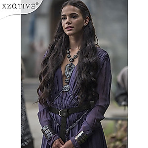 XZQTIVE Medieval Vintage Belt for Men Embossed Leather Renaissance Knight Belt O Ring Costume Belts