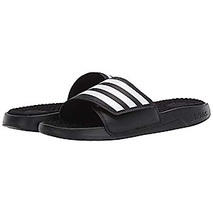 adidas Unisex Adissage Tuned Slides Sandal, Black/White/Black, 7 US Men