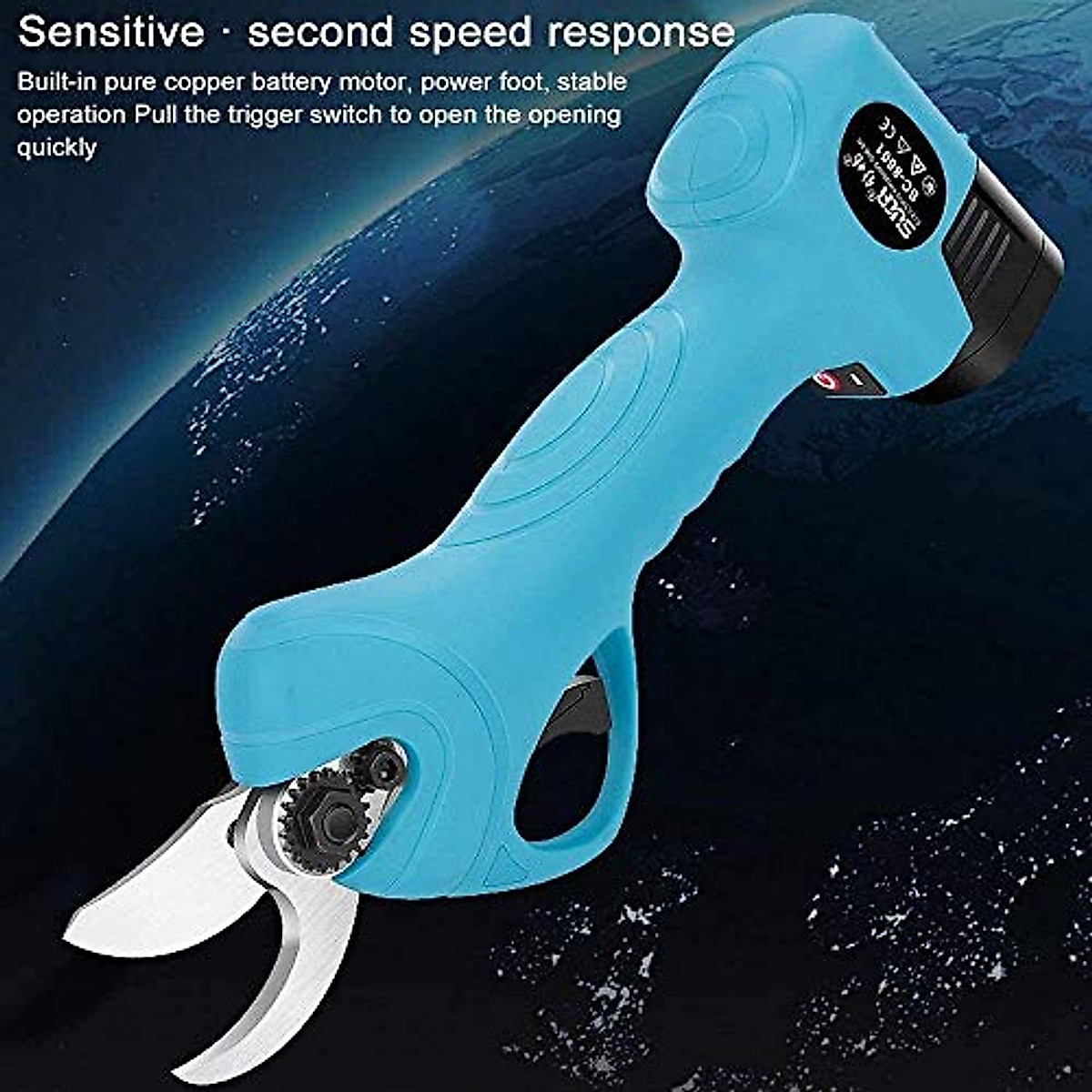 Professional Electric Pruning Shears Rechargeable Scisssors 16.8V Li-ion Battery Electric Cordless Electric Pruning Shears for Sharp Cutting Tool to Fruit Garden Every Family