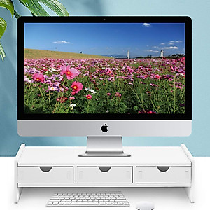 Monitor Stand Riser, Computer Laptop Riser Shelf with 3 Organizer ...