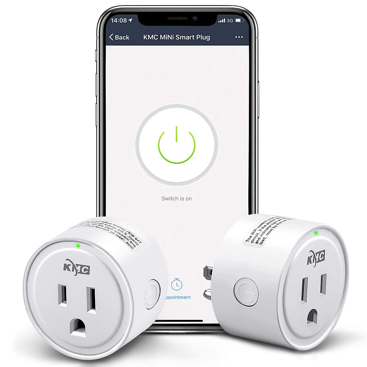 KMC Smart Plugï¼ŒWiFi Mini Outlet 2 Pack, Compatible with Alexa, Google Assistant and IFTTT, Compatible with Smart Life APP, No Hub Required, Remote Control Your Devices from Anywhere, ETL Listed
