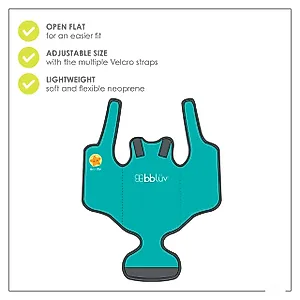 bblüv Wräp Kids Wetsuit Swim Vest - Warm Neoprene Baby and Toddler Swim Vest for Boys and Girls, with Velcro Adjustment, SPF Protection and Carrying Bag (Aqua, Medium)