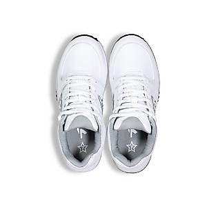 Ringor Flite Softball Turf Shoes - Lightweight and Durable Softball Shoes for Women - White and Silver - Size 9