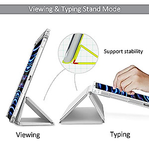 Hoidokly Clear Case for iPad Pro 11 inch (4th/3rd/2nd/1st Generation) 2022/2021/2020/2018 - [Built-in Pencil Holder] Shockproof Cover Transparent Back Shell - Gray