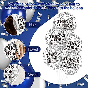 We Appreciate You Decorations Blue Silver Thank You Balloons 50 Pcs Thanks for All You Do & We Appreciate You Balloons Coworker Employee Staff Appreciation Gifts Graduation Appreciation Party