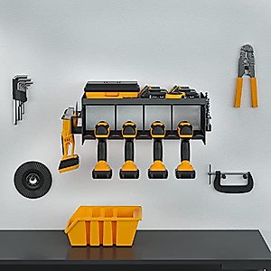 Riuog Power Tool Organizer, Removable combination Design Power Tool Holder,Heavy Power Tool Wall Mount Holder,Cordless drill Power Tool Shelf for Garage and Tool Room