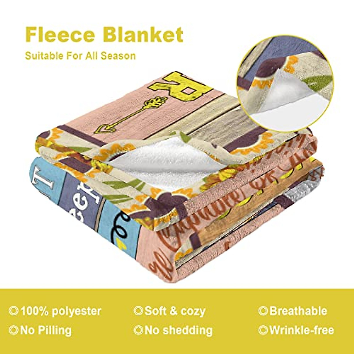 Love Letter to My Daughter Blanket, Gifts for Daughters from Mom, You are My Sunshine Throw Blanket for Daughter Birthday Anniversary, Sunflower Super Soft Fleece Blankets for Bed Travel 50x60inch