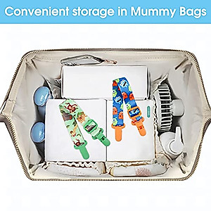 Eunoir 3 Pieces Baby Goal Adjustable Bib Clip, Baby Bib Anti-Drop Clip, Cartoony Design Adjustable Bib Clip, Blue, Pink, Green Available