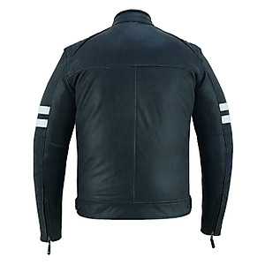 A&H Apparel Mens Top Grain Cowhide Biker Light weight Motorcycle Real Leather Jacket (as1, alpha, s, regular, regular)