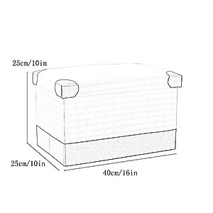 DANADESK Foldable Rectangular Storage Ottoman Footstool, Leather Shoes Bench Storage Bench Chest with Memory Foam seat Footrest Stool -Green S