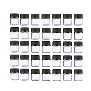 ELFENSTALL 50pcs 1ML 1/4 Dram Mini Clear Glass Essential Oils Vial Small Sample Bottles with Black Caps for Essential Oils Chemistry Lab Chemicals Colognes & Perfumes Pipette droppers as Gift