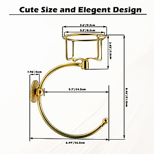 Hand Towel Holder for Bathroom Wall, Elegent Towel Hook with Candle Holder, Gold Towel Ring, Towel Rack Wall Mounted Hanger for Bathroom, Kitchen, Entryway, Drill Holes