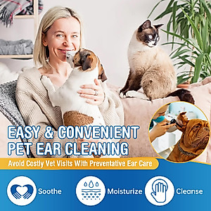 Woyamay Ear Wipes for Pet, 200PCS Pet Ear Cleaning Wipes Wash Cleaner for Dogs Cats - Ear Wipes for Dogs Cats, Remove Ear Wax Dirt Debris for Dogs Cats