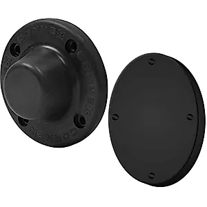 MAG-Mate D3X1BLP Magnetic Door Holder with Plate 3-1/2" Dia. 27 lb. Hold, 27 lb. Load Capacity, 1.37" Height, 3.5" Width, 3.5" Length, Black