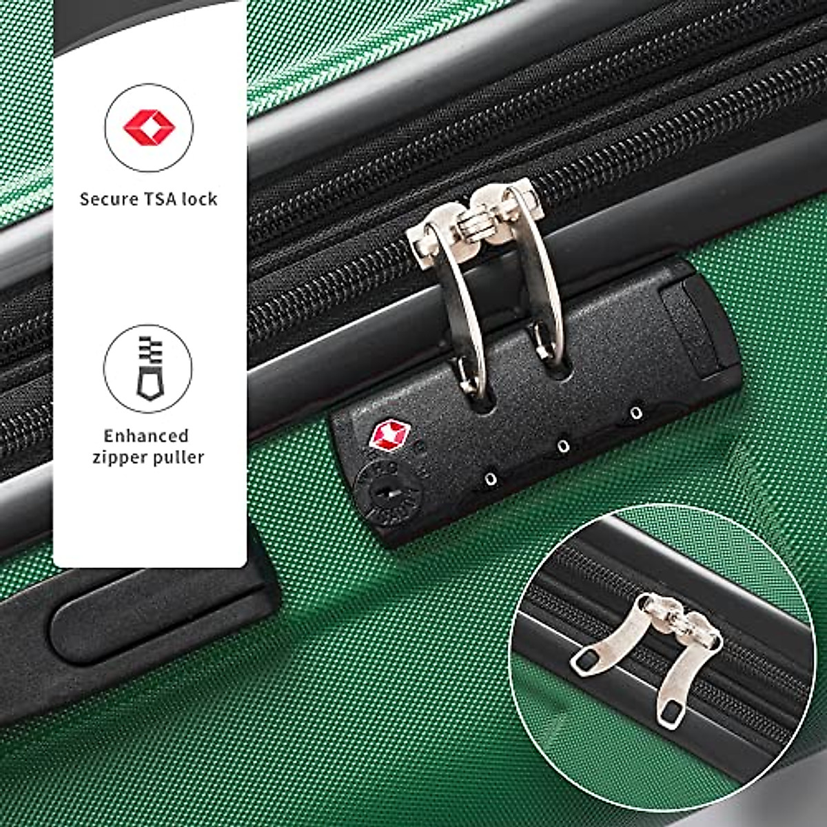 Merax Luggage Set with TSA Lock, All Expandable 3 Piece Hardshell Lightweight Suitcase Set 20inch 24inch 28inch (Dark Green 2-Piece (20/28))