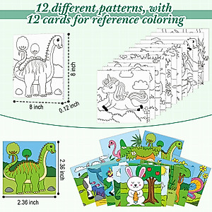 Sherr 12 Pcs Pre Drawn Canvas Pre Printed Canvas Set for Adults Kids Cute Printed Canvas to Paint Canvas Set Theme Canvas Painting for Party Favor(Cute Animals,8 x 8 Inch)