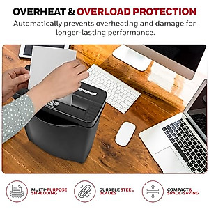Honeywell Safes & Door Locks 9306F 6 Sheet Strip-Cut Paper Shredder, Black