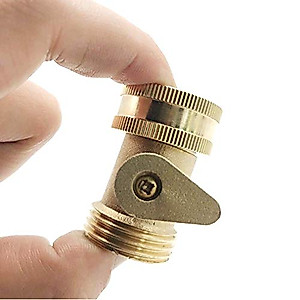 2 Pack Garden Hose Brass Shut Off Valve, 3/4'' Thread Heavy Duty Water Hose Connector Shutoff Ball Valve Faucet Hose Adapter