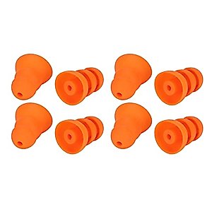 Yoidesu Silicone Eartips, 8pcs Earbuds Noise Reduction Replacement Earplugs for Se846 Se535 Se215 and Inner Hole 2.0 to 3.5mm Earbud Orange