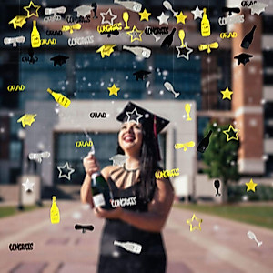 Werich Graduation Confetti 2024 | Glitter Confetti Sprinkles for Party Table Scatters Decoration | Graduation Party Decoration for Home, College, Senior, High School Prom | Metallic Foil