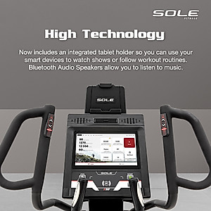 New 2023 Elliptical Exercise Machine by Sole Fitness, Home Workout Equipment for Cardio, Running, and Walking, 13.3" Touch Screen, 20" Stride Length, Bluetooth, and Heart Rate Monitoring (Sole E98)