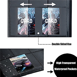 9 Pockets Trading Card Binder, Card Collectors Album Folder Waterproof Double-Sided 360 Side Loading Pockets for Trading Cards/Sports Card/Game Cards OS0720BK