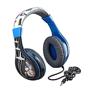 eKids Star Wars Ep 9 Kids Headphones, Adjustable Headband, Stereo Sound, 3.5Mm Jack, Wired Headphones for Kids, Volume Control, Foldable, Childrens Headphones Over Ear for School Home Travel (140)