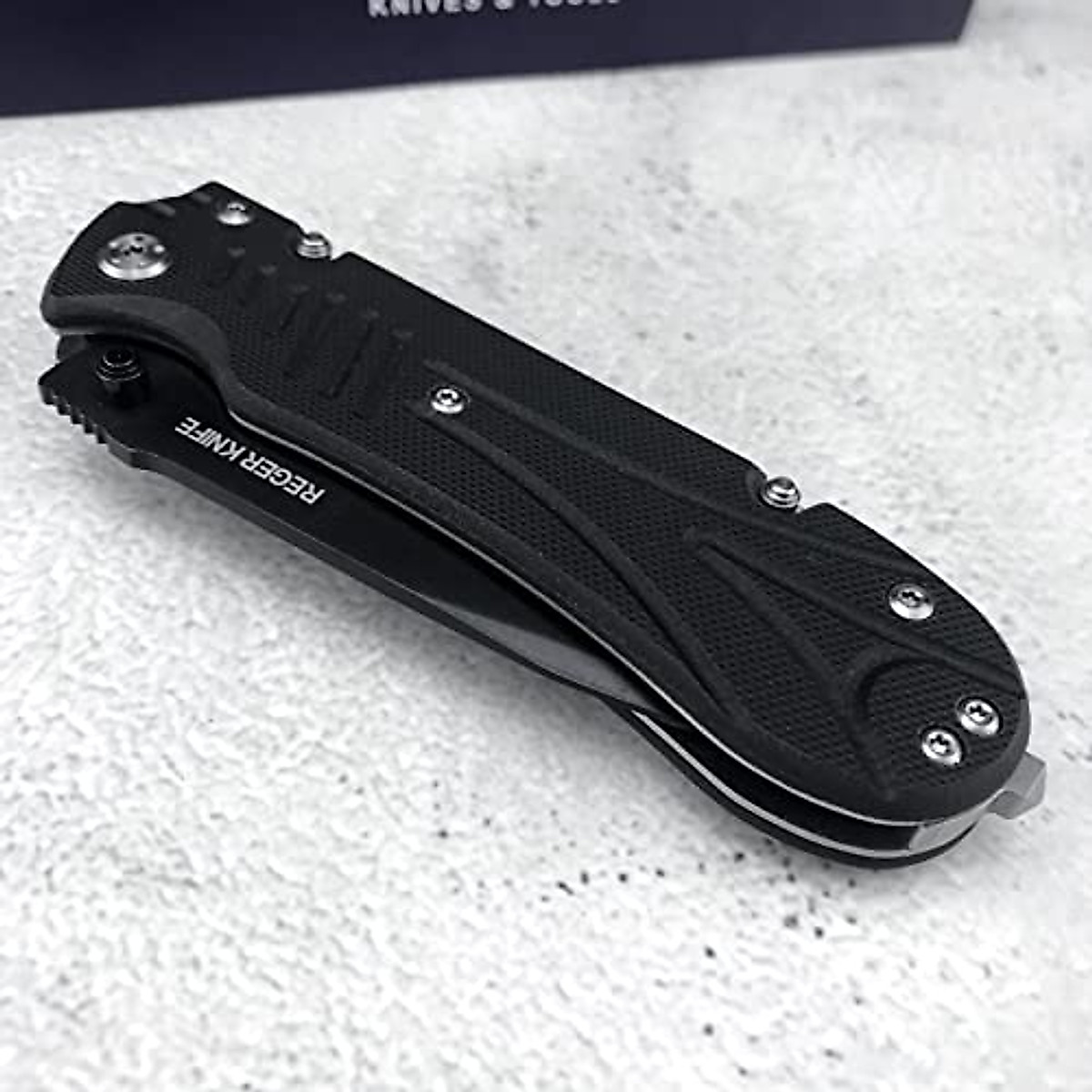 7.8“ Multitool Pocket Knife, Tanto Folding Knife Camping Fishing Tool for Men, 5 in 1 Multitool Knife with Bottle Opener Screwdriver Rope Cutter Box Opener Glass Breaker